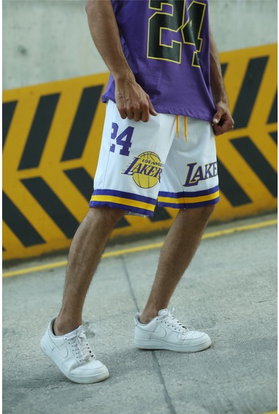 Outcast Oversize Penye Lakers Beyaz Şort