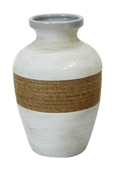 Gardenonya Dekoratif Tombul Ipli Vazo Gri Seramik Gardenonya Dekoratif Tombul Ipli Vazo Gri Seramik