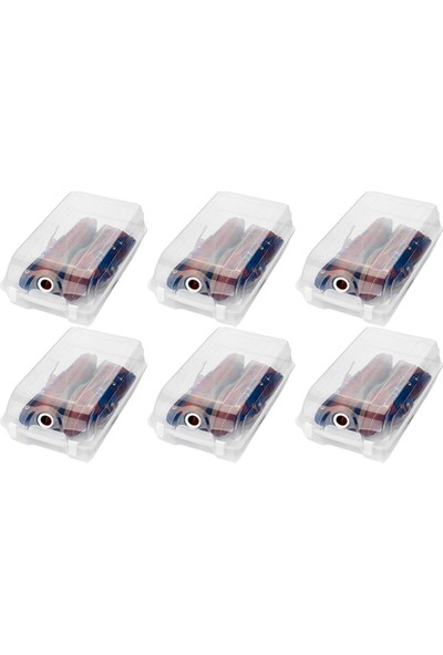 Gondol Plastik Gondol Kapaklı Kilitli Erkek Ayakkabı Kutusu 6 Adet