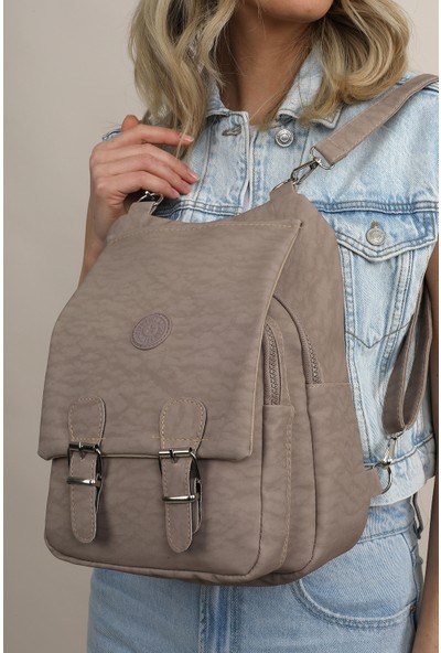 Madamra Vizon Kadın Krinkıl Kumaş Okul El Ve Sırt Çantası Madamra Vizon Kadın Krinkıl Kumaş Okul El Ve Sırt Çantası