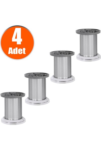 Badem10 Nobel Mobilya Masa Puf Sehpa Tv Ünitesi Ayağı Krom Saten Baza Ayak 8 cm (4 Adet) Badem10 Nobel Mobilya Masa Puf Sehpa Tv Ünitesi Ayağı Krom Saten Baza Ayak 8 cm (4 Adet)
