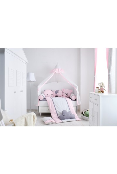 Soft Baby Stars Pink Beşik Uyku Seti Soft Baby Stars Pink Beşik Uyku Seti
