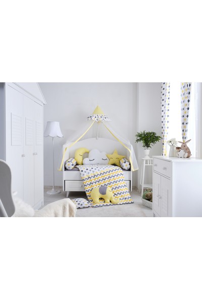Soft Baby Stella Yellow Beşik Uyku Seti Soft Baby Stella Yellow Beşik Uyku Seti