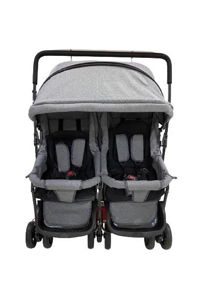Babyhope 611 Çift Yönlü Ikiz Bebek Arabası Gri BH-611