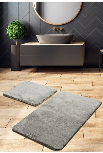 Sarar Post Peluş Banyo Paspas Takımı 2'li Küçük Boy Jel Kaymaz Taban Klozet Takımı Gri 80X50 - 50X 40 Sarar Post Peluş Banyo Paspas Takımı 2'li Küçük Boy Jel Kaymaz Taban Klozet Takımı Gri 80X50 - 50X 40