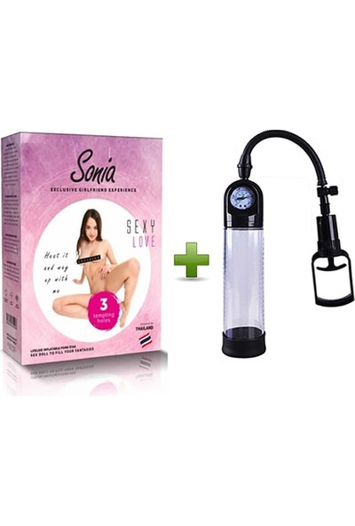 Pretty Love Sonia 3 Işlevli Şişme Manken + Göstergeli Penis Vakum Pompası