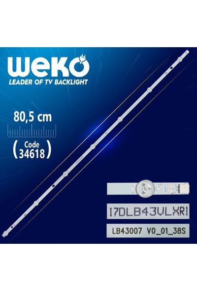 Weko 17DLB43VLXR1 -A- LB43007 V0_04_38S - 80.5 cm 7 Ledli - (WK-402) Weko 17DLB43VLXR1 -A- LB43007 V0_04_38S - 80.5 cm 7 Ledli - (WK-402)