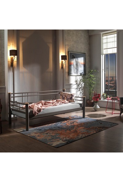 Unimet Kappis Daybed Tek Kişilik Metal Karyola 90x200 Kahverengi Unimet Kappis Daybed Tek Kişilik Metal Karyola 90x200 Kahverengi