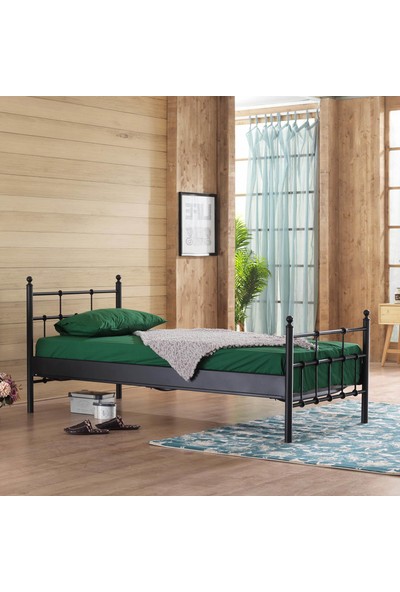 Unimet Lalas Tek Kişilik Ferforje Metal Karyola-Siyah