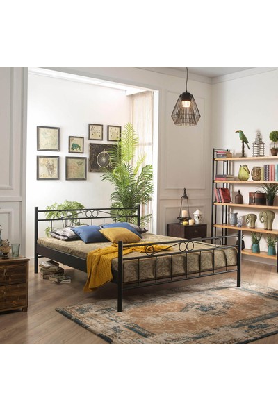 Unimet Maze Çift Kişilik Ferforje Metal Karyola-Siyah 140x190 Unimet Maze Çift Kişilik Ferforje Metal Karyola-Siyah 140x190