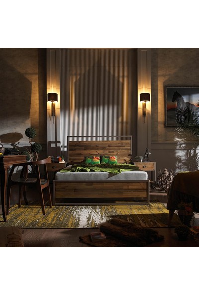 Unimet Ariane Ahşaplı Tek Kişilik Metal Karyola 120x200 Kahverengi