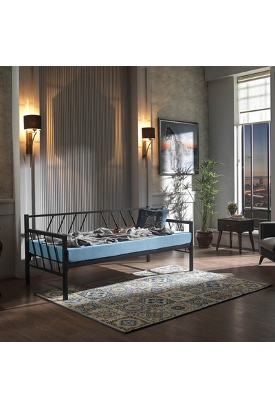Glory Daybed Tek Kişilik Metal Karyola 90 x 200 cm - Siyah