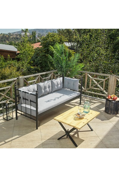 Unimet Lalas Metal Sofa Sedir Bahçe Koltuğu 90 x 200 cm Unimet Lalas Metal Sofa Sedir Bahçe Koltuğu 90 x 200 cm