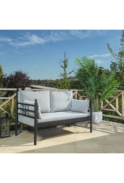 Unimet Manyas Dk Metal Sofa Sedir 70x140 İkili Koltuk Siyah Unimet Manyas Dk Metal Sofa Sedir 70x140 İkili Koltuk Siyah