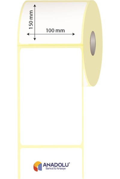 Anadolu Barkod Kuşe Etiket 100 mm x 150 mm