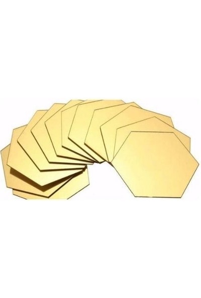 Mıgnatıs Bal Peteği Gold Dekoratif Altıgen 12 Adet Süs Akrilik Ayna Mıgnatıs Bal Peteği Gold Dekoratif Altıgen 12 Adet Süs Akrilik Ayna