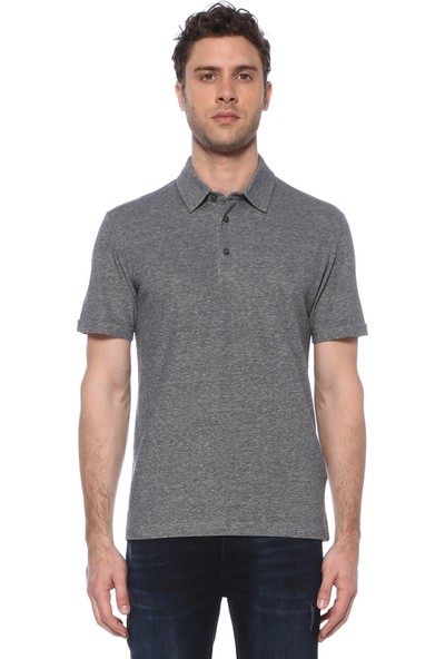 Network Erkek Polo Yaka Gri Melanj Tshirt