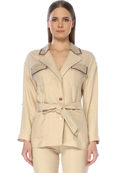 Network Kadın Regular Fit Bej Ceket