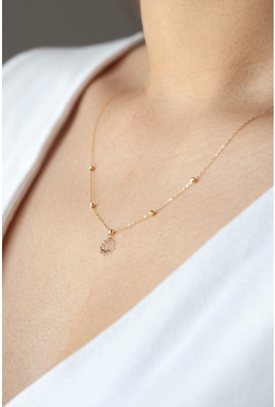 Uşaklıhafız Kuyumculuk 14 Ayar Altın Toplu Lotus Çiçeği Kolye