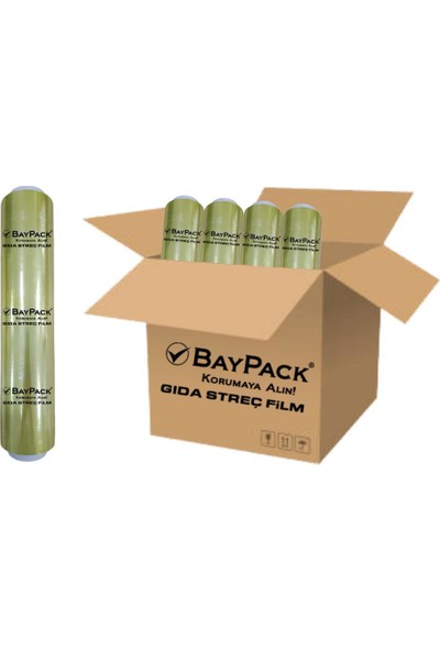 Baypack Polietilen Gıda Streç Film Sarı 30 cm 200 M (1 Koli 25'li) Baypack Polietilen Gıda Streç Film Sarı 30 cm 200 M (1 Koli 25'li)