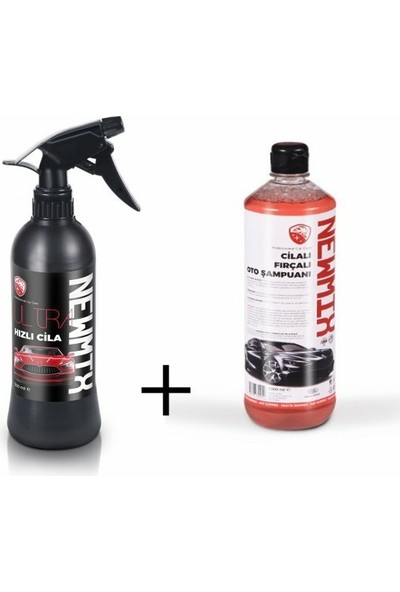 Newmix Hızlı Cila 500 ml ve Cilalı Fırçalı Oto Şampuanı 1000 ml Newmix Hızlı Cila 500 ml ve Cilalı Fırçalı Oto Şampuanı 1000 ml