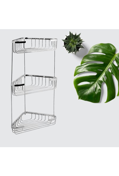 Cekinox Dux Köşe Krom 3 Lü Banyo Rafı (Üçlü Köşe Süngerllik) 19X19 cm Cekinox Dux Köşe Krom 3 Lü Banyo Rafı (Üçlü Köşe Süngerllik) 19X19 cm