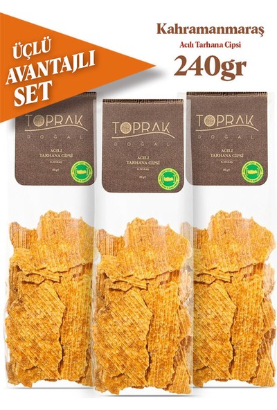 Toprak Doğal Acılı Tarhana Cips Ekonomik 3'lü Set Toprak Doğal Acılı Tarhana Cips Ekonomik 3'lü Set