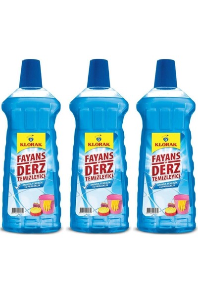 Klorak Fayans ve Derz Temizleyici Mavi Su 3 x 970 ml
