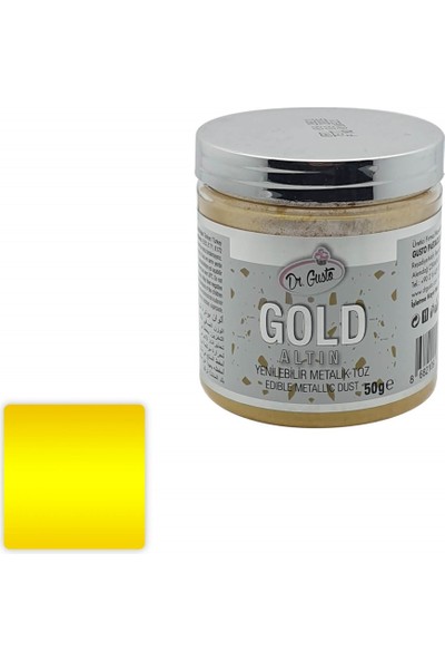 Dr.Gusto Yenilebilir Metalik Toz Gıda Boyası Altın 50 gr