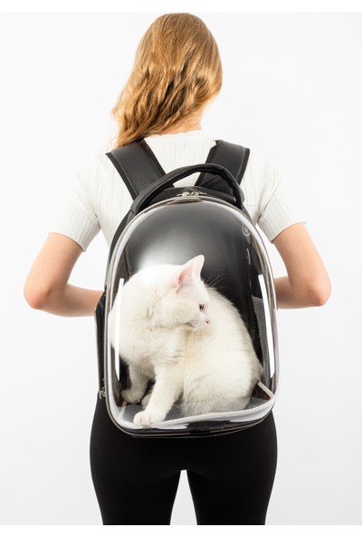 Pet Club Şeffaf Astronot Kedi Köpek Taşıma Çantası - Suni Deri Siyah Pet Club Şeffaf Astronot Kedi Köpek Taşıma Çantası - Suni Deri Siyah