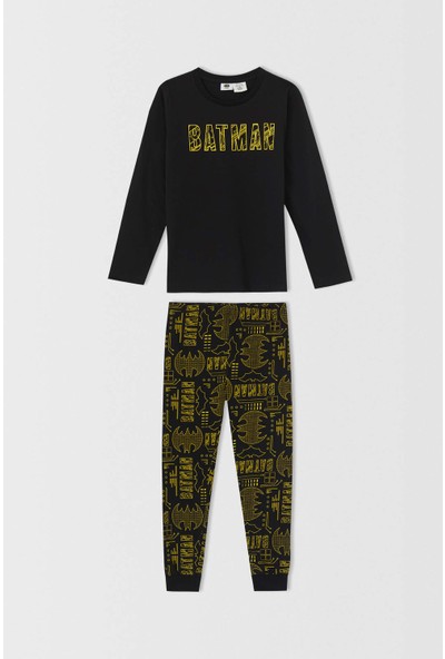 DeFacto Erkek Çocuk Batman Lisanslı Uzun Kollu Pijama Takımı V3666A621Au