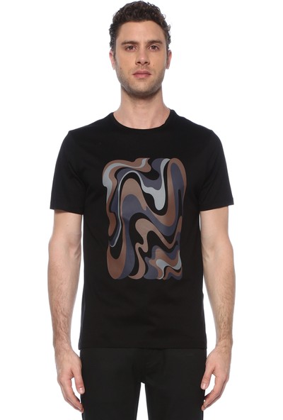 Network Erkek Slim Fit Siyah Tshirt
