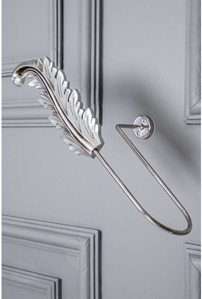 Perdello Yaprak Gümüş Fon Perde Kolbağı Renso Gümüş Perdello Yaprak Gümüş Fon Perde Kolbağı Renso Gümüş