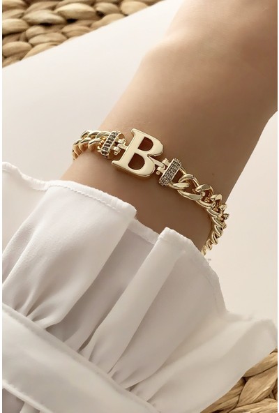 ÇLK Accessories Gold B Harf Bileklik TRBILEK7537 B34003