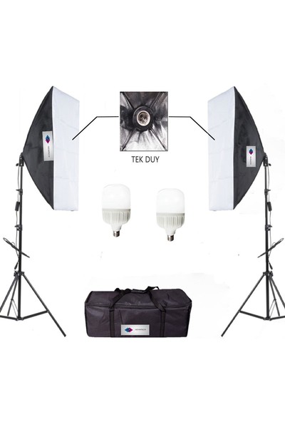 Deyatech Softbox 50X70 Sürekli Video Işık Tekduylu Çiftli 6500 Kl. LED Işık Ikili Işık Set Deyatech Softbox 50X70 Sürekli Video Işık Tekduylu Çiftli 6500 Kl. LED Işık Ikili Işık Set