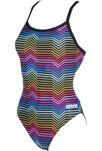 Arena W Multicolor Stripes Challenge Back One Piece Kadın Çok Renkli Yüzücü Mayosu 002828550