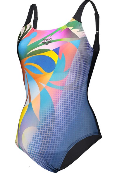 Arena W Flowers Puzzle U Back One Piece B Kadın Çok Renkli Yüzücü Mayosu 002840500