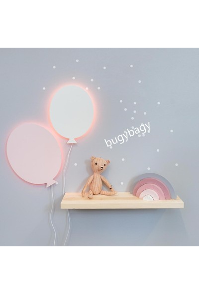 Bugy Bagy Bugybagy - 2 Li Dekoratif Ahşap Duvar Aydınlatma Seti - 2 Adet Pembe-Beyaz Uçan Balon ( 30X30CM) + 112 Adet 3-4-5cm Beyaz Yıldız Sticker Bugy Bagy Bugybagy - 2 Li Dekoratif Ahşap Duvar Aydınlatma Seti - 2 Adet Pembe-Beyaz Uçan Balon ( 30X30CM) + 112 Adet 3-4-5cm Beyaz Yıldız Sticker