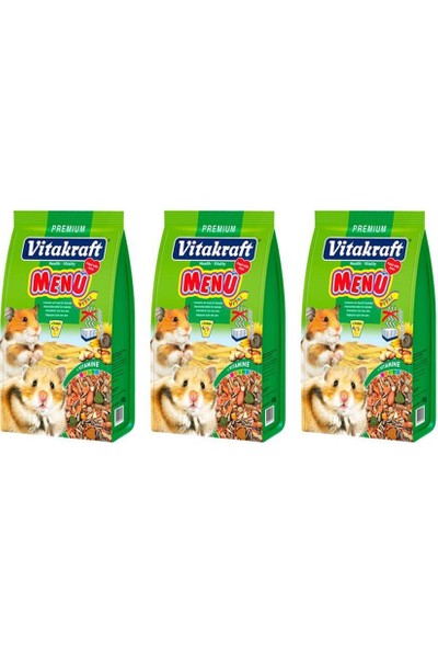 Vitakraft Menü Vital Hamster Yemi 1000 gr x 3 Vitakraft Menü Vital Hamster Yemi 1000 gr x 3