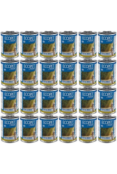 Ecopet Natural Balık ve Pirinçli Köpek Konservesi 300 gr x 24 Ecopet Natural Balık ve Pirinçli Köpek Konservesi 300 gr x 24