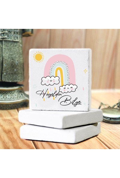 Grafilli Design Kişiye Özel Hoşgeldin Bebeğim Gökkuşağı Baskılı Taş Magnet (10 Adet) Grafilli Design Kişiye Özel Hoşgeldin Bebeğim Gökkuşağı Baskılı Taş Magnet (10 Adet)