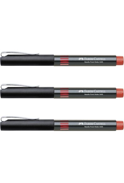 Faber-Castell İğne Uçlu Roller Kalem 0.5 mm Kırmızı 3'lü Faber-Castell İğne Uçlu Roller Kalem 0.5 mm Kırmızı 3'lü