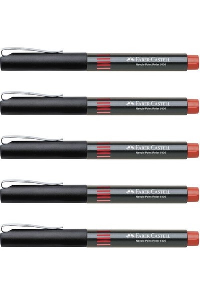 Faber-Castell İğne Uçlu Roller Kalem 0.5 mm Kırmızı 5'li Faber-Castell İğne Uçlu Roller Kalem 0.5 mm Kırmızı 5'li
