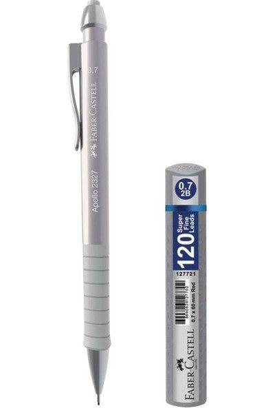 Faber-Castell Apollo Versatil Kalem Metalik Gümüş 0.7 mm + Grip Min Uç Metalik Gümüş 0.7 mm Faber-Castell Apollo Versatil Kalem Metalik Gümüş 0.7 mm + Grip Min Uç Metalik Gümüş 0.7 mm