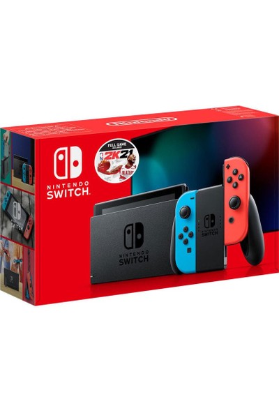 Nintendo Switch Konsol Neon Red Blue Nba 2K21 Bundle Nintendo Switch Konsol Neon Red Blue Nba 2K21 Bundle