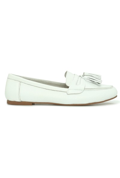 Divarese 5024226-035 Beyaz Kadın Loafer