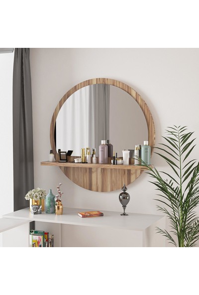 Bluecape Yuvarlak Ceviz Raflı 60CM Ayna Hol Koridor Dresuar Konsol Duvar Salon Mutfak Banyo Wc Ofis Çocuk Yatak Odası Bluecape Yuvarlak Ceviz Raflı 60CM Ayna Hol Koridor Dresuar Konsol Duvar Salon Mutfak Banyo Wc Ofis Çocuk Yatak Odası
