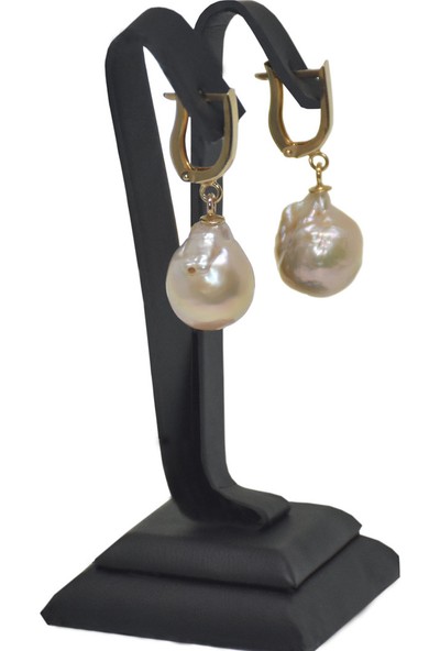 Ahsen 14K Altın Doğal Beyaz Barok Inci Küpe AH-0077 Ahsen 14K Altın Doğal Beyaz Barok Inci Küpe AH-0077