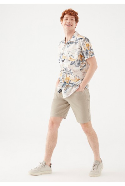 Mavi 5 Cepli Bej Şort