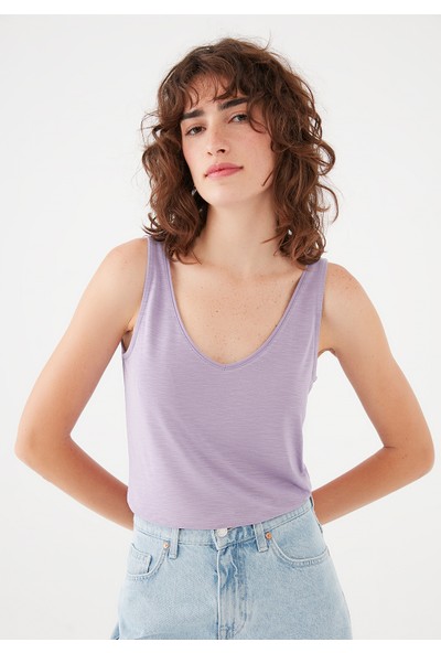 Mavi Kadın Lux Touch Askılı Lila Modal Tişört 167850-34520